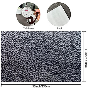 XHT Lychee Texture Vinyl Solid Color Faux Leather Fabric for Hair Bows Jewelry Making, Black