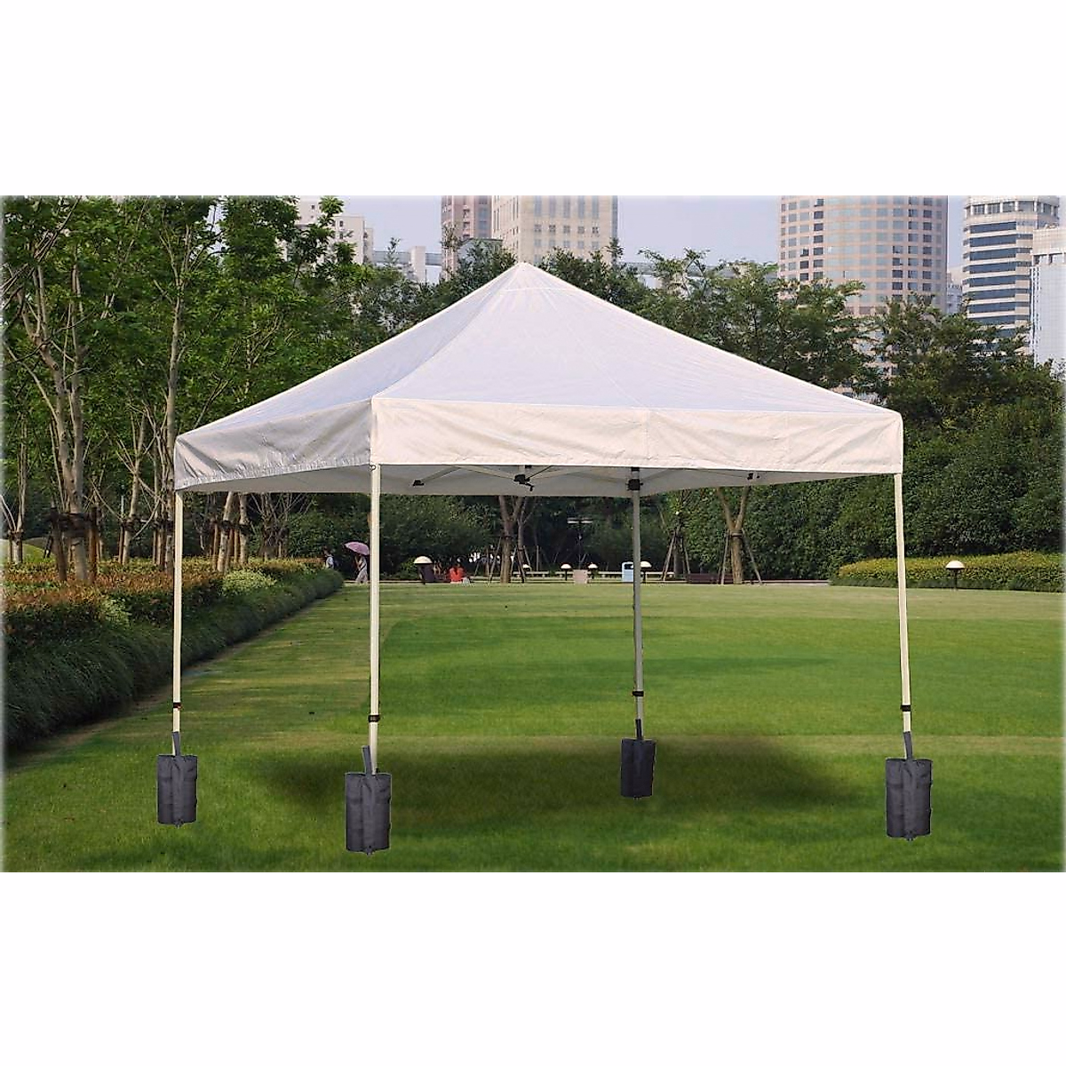 CACTIYE Canopy Weight Bags for Pop up Canopy Tent, Sand Bags Leg Weights for Instant Outdoor Sun Shelter Canopy Legs, 4-Pack (Bags Only, Sand Not Included) (Round-4PCS-7.9x19.7 INCH, Black)