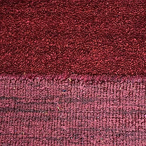 Rugsotic Carpets Hand Knotted Gabbeh Silk and Wool 6'x9' Area Rug Contemporary Red LSM201