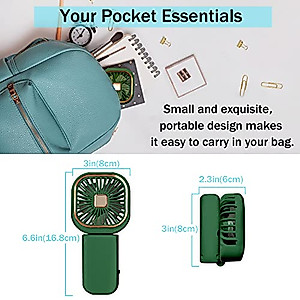 GAITIR Handheld Mini Fan, 3 IN 1 Small Portable Fan, USB Rechargeable Folding Personal Fans with Strong Airflow 2 Speeds, Lanyard, Multi-Functional, 4 Colorful, Foldable Hanging Desk fan