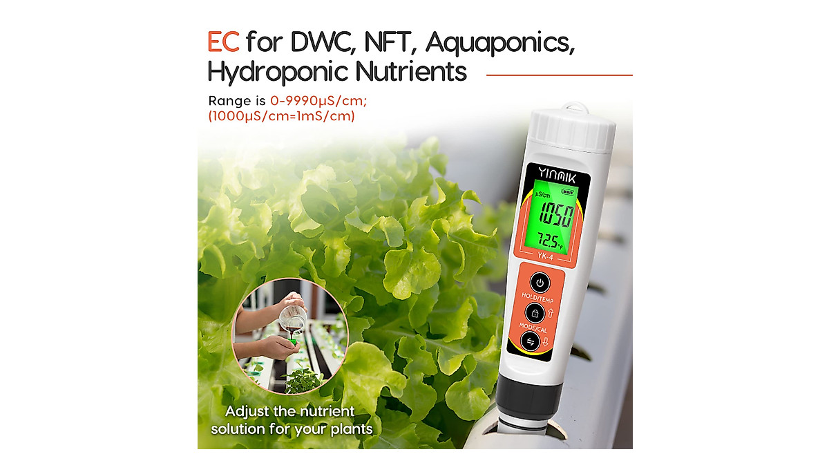 YINMIK 4 in 1 PH Meter for Home Gardening & Brewing