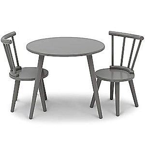 Delta Children Homestead Kids Table & 2 Chairs Set - Ideal for Arts & Crafts, Greenguard Gold Certified, Grey