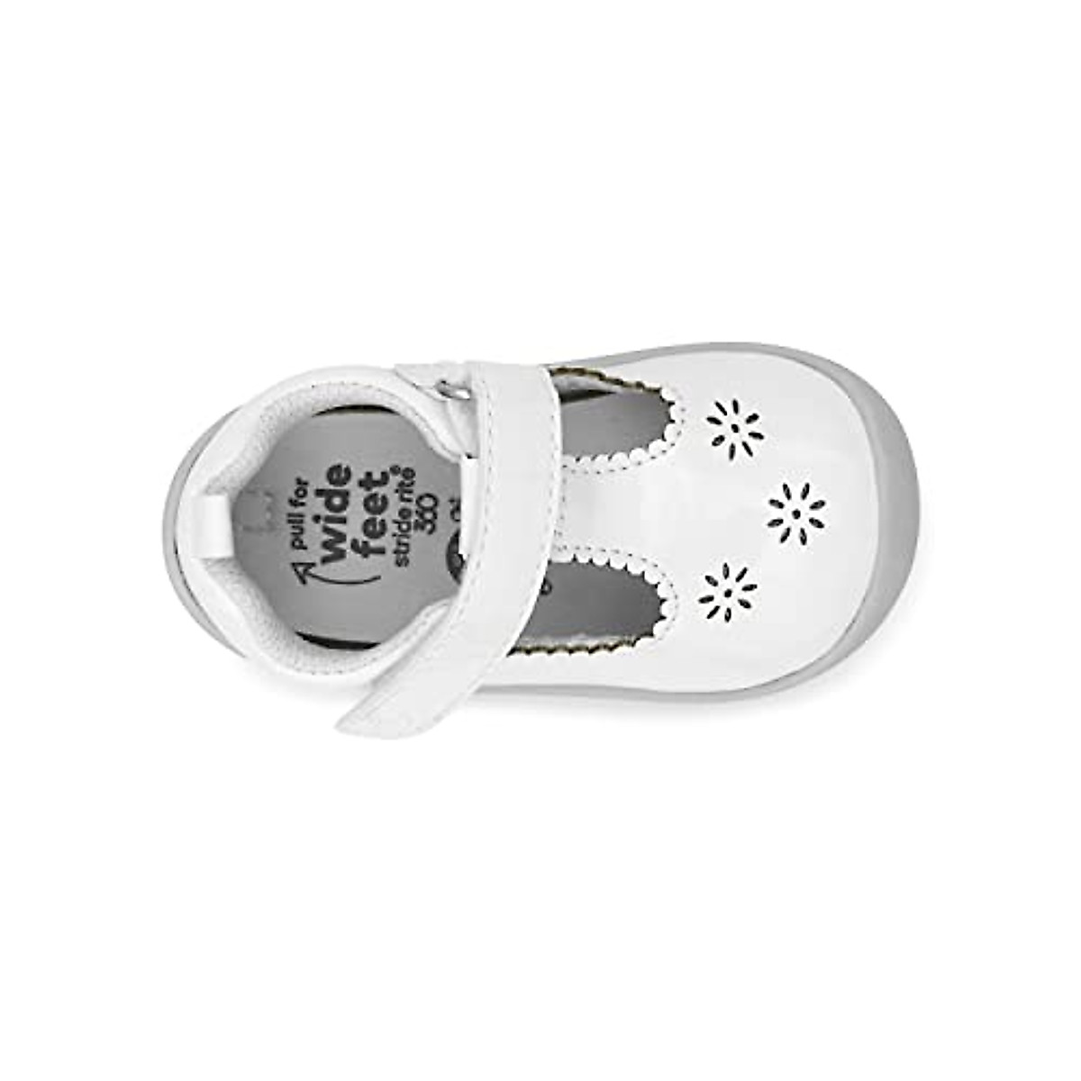 Stride Rite 360 Girls Cheyenne Mary Jane Flat, White, 5 Toddler US