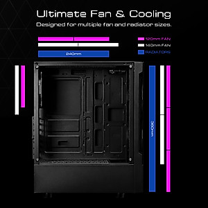 Gamdias RGB Gaming ATX Mid Tower Computer PC Case with Side Tempered Glass Panel and a Magnetic Dust Filter & 3 Built-in 120mm ARGB Fans