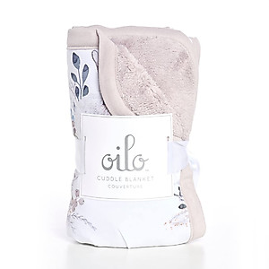 Oilo Baby Blanket, Luxury Soft Plush Backing & 100% Turkish Cotton Jersey Print, Double Layered, 30" x 40", Rolled Jersey Edge Trim, Newborn Infant Crib Blanket, Cottontail Bunny