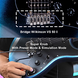 GTRS P800 Rosewood Fretboard Professional Electric Guitar Kit with Intelligent Process System Guitar Simulations Effects Drum Looper Metronome Support App Control for Recording Performance Practice