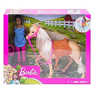 Barbie Doll, Brunette, and Horse, Gift for 3 to 7 Year Olds