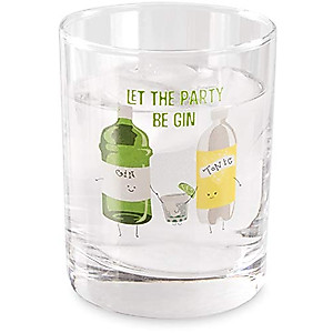 Pavilion Gift Company Pavilion-Let The Party Be Gin-11 oz Low Ball 11 oz Rocks Glass, 1 Count (Pack of 1), Green