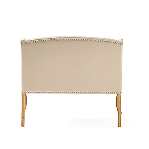 Christopher Knight Home Adrianna Wingback Button-Tufted Fabric Loveseat, Natural Plain