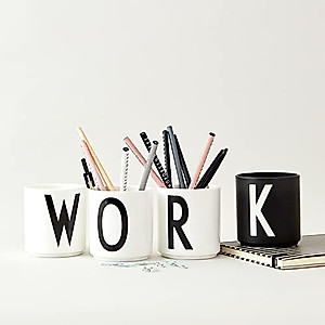 Design Letters Coffee Mug Initial A-Z | Monogram Coffee Mug for Men, Women 11 Oz | Porcelain Mugs Gifts for Women Wife Mom Friends | Thank You Gift for Daughter, Coworkers| Novelty Tea Cup, Black Mug