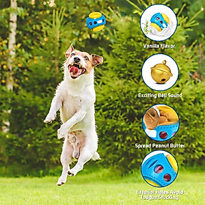 KGPERGU 2 Pack Giggle Ball for Dogs, Interactive Dog Toys for Treat Dispensing, Glow Ball Durable Puppy Toys to Keep Them Busy, Multifunctional Dog Toys for Teething/Slow Feeder/IQ Training/Playing