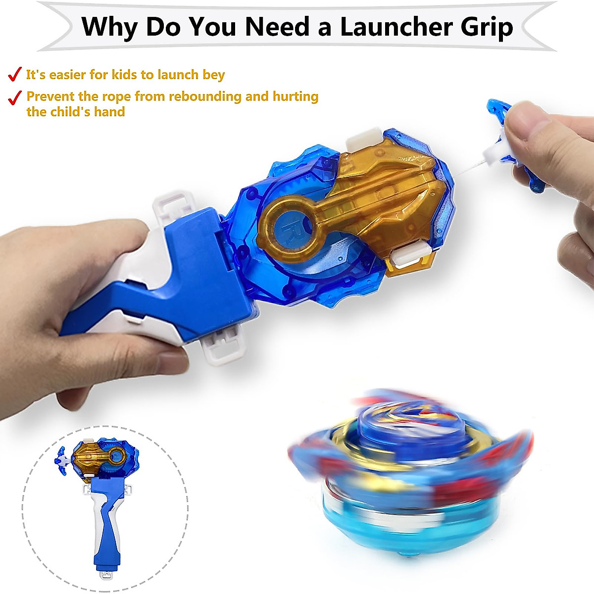 Desamvap Bey Battling Tops Burst Dynamite B-187 Savior Valkyrie.Sh-7 with Bey Launcher Grip Right Spin DB Layer System Gyro Toys Set for Kids Children Boys