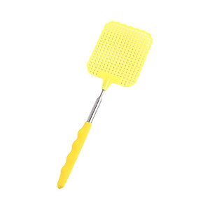 Extendable Fly Swatter Telescopic Plastic Flies Killer Manual Fly Swatter Heavy Duty Plastic Fly Swatter for Indoor Outdoor(Yellow)