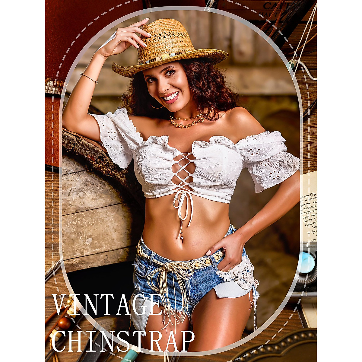 Zeyune 10 Pcs Cowboy Hat Bands Ethnic Western Hat Belts Rural Cowgirl Turquoise Hatbands Beaded Cowboy Hat (Novelty Style)