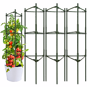 Canmilar 3 Pack Tomato Cages,Up to 51inch Plant Stakes Vegetable Trellis Assembledfor Garden Climbing Plants Vegetables Flowers