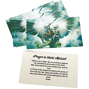 Westmon Works St Michael the Archangel Holy Card Bulk Pack with Prayer on Back Patron Saint of Police and Soldiers Made in the USA, Set of 10