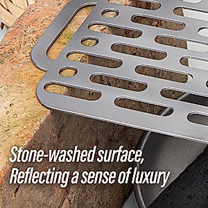 TiTo Titanium BBQ Net Grill Portable Ultralight Non-Stick Meat Grill Grate for Home Garden Outdoor Camping Picnic Hiking Charcoal Holder with Storage Bag (B)