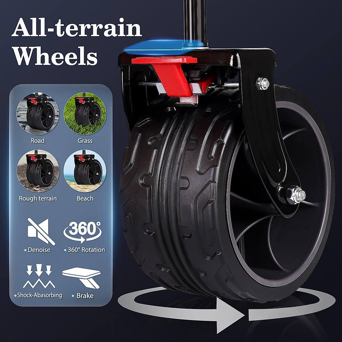 Sekey 220L Collapsible Foldable Wagon with 330lbs Weight Capacity, Heavy Duty Folding Utility Garden Cart with Big All-Terrain Beach Wheels & Drink Holders. Khaki