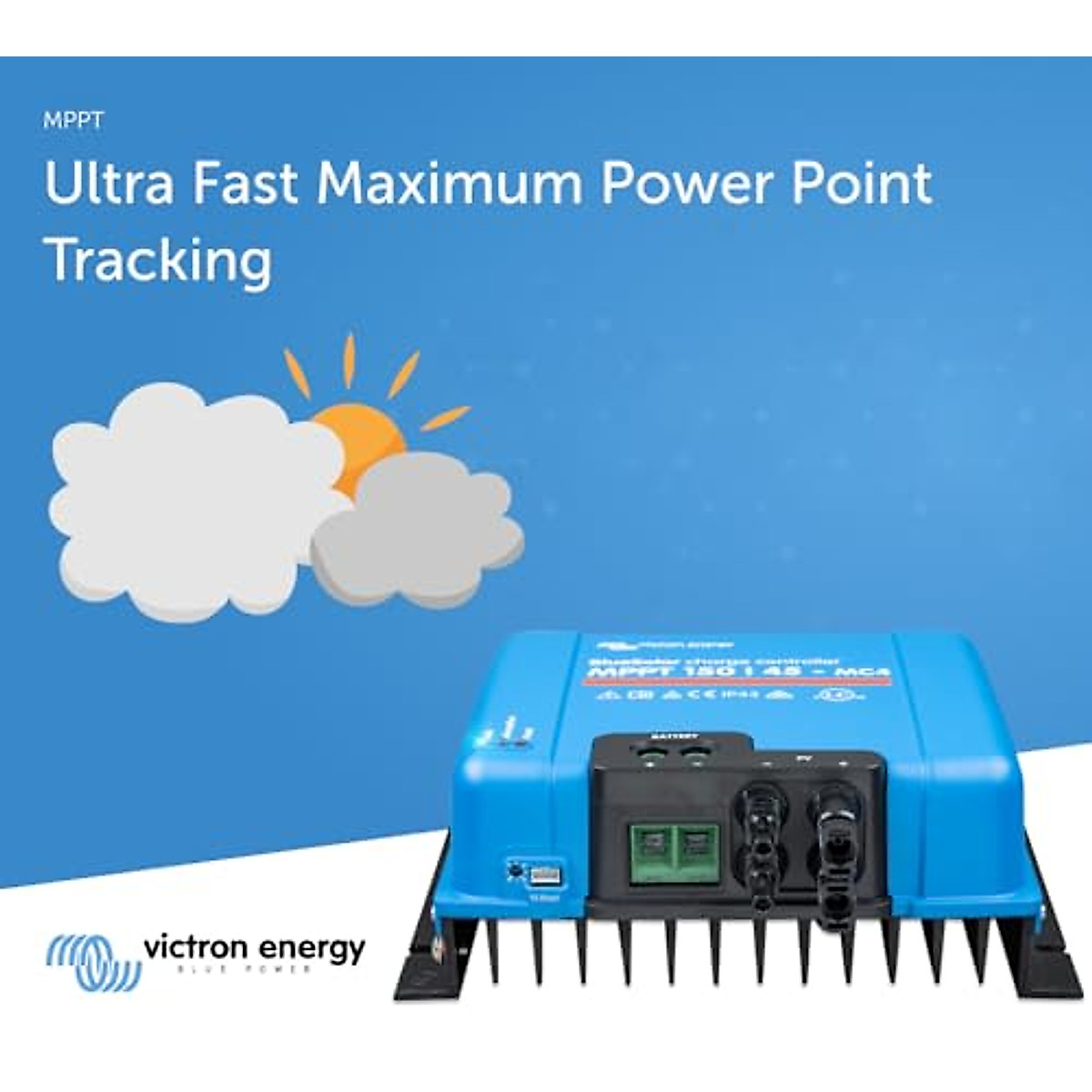 Victron Energy BlueSolar MPPT MC4 150V 45 amp 12/24/36/48-Volt Solar Charge Controller