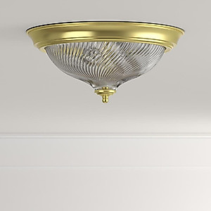 Polished Brass 2-Light Flushmount Polished Brass