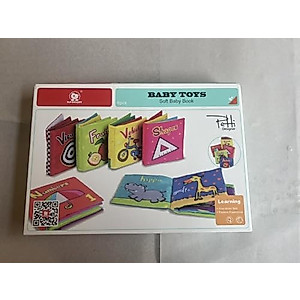 TOP BRIGHT Soft Cloth Books for Babies First Year, Baby Toys 6 to 12 Months Girls and Boys, Crinkly Cloth Book Bath Toys(Pack of 6)