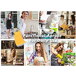 ENN&EEZY Pinafore Aprons for Women with Pockets Japanese Cross Back Linen Apron for Kitchen Cooking, Gardening, Painting, Baking Green