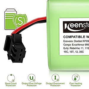 Replacement Battery Compatible with eufy RoboVac 11 11C 11S 11S PLUS 11S MAX 12 15C 15C MAX 15T 25C 30C G10 Hybrid G30 Edge R500 R450 & Ecovacs Deebot N79 N79S N95 DN622 661 | 14.4V 2600mAh