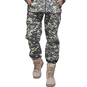 YFNT Men Softshell Hiking Pants Winter Fleece Snowboard Ski Pants (38x34, ACU)