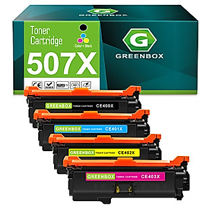GREENBOX Compatible Toner Cartridge Replacement for HP 507X 507A CE400X CE400A for HP Enterprise M551n M551dn M551xh M570dw M570dn M575c M575dn Printer (1 Black 1 Cyan 1 Magenta 1 Yellow)