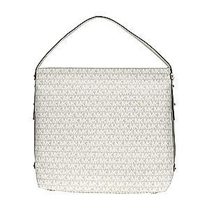 MICHAEL Michael Kors Griffin Large Logo Jacquard Shoulder Bag - Nat/Lt Cream