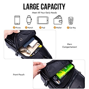 Leather Sling Bag Small Purse for Men Women Crossbady Bag Chest Bags Shoulder Backpack Cross Body Man Womens Water Resistant Vintage