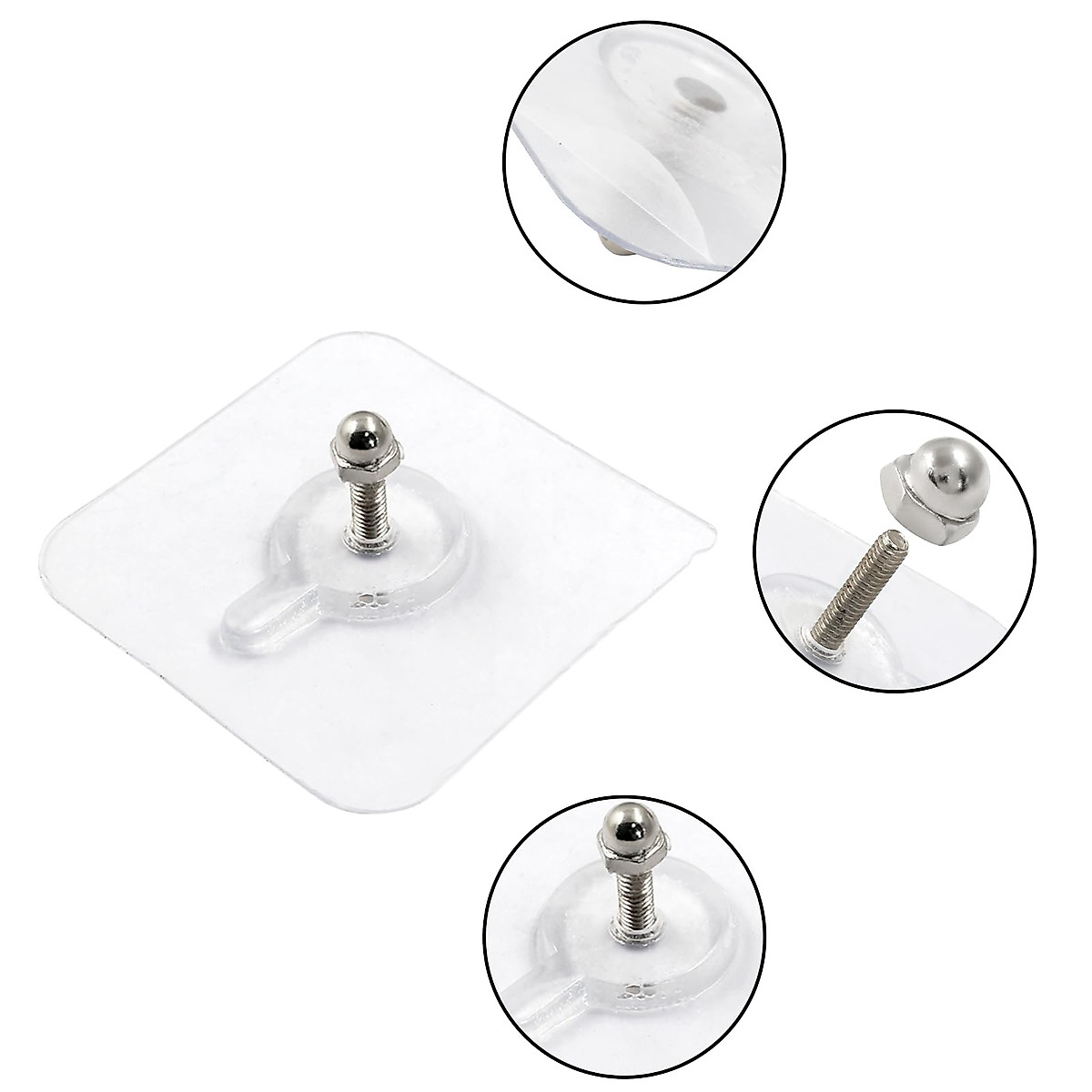 Hitefu 20pcs Self-Adhesive Hooks, Heavy Duty Wall Hooks for Hanging, Screw Free Sticker, Waterproof Picture Hanging Hooks Seamless Screws for Wall Mount, Reusable for Kitchen, Bathroom, Home, Office