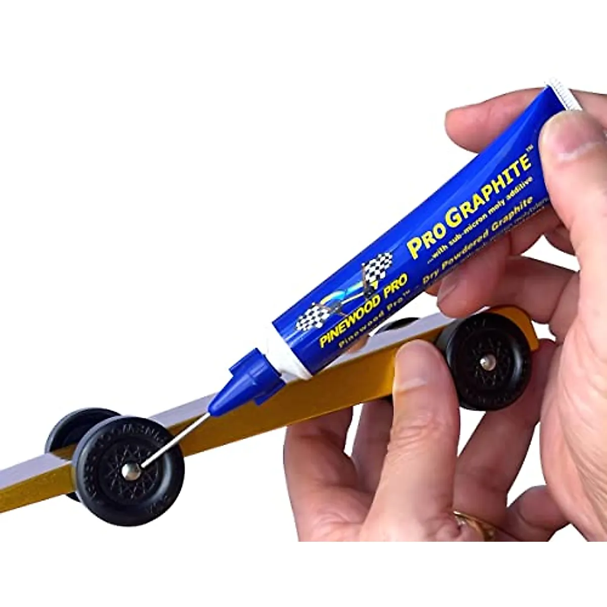 Pinewood Pro PRO Graphite with Easy Application Needle tip - Dry Graphite with Moly Lube for use on Pinewood Derby Car Axles | Premium Graphite Lubricant with Moly is The Ultimate Lubricant