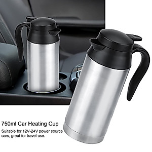 Car Electric Cup, 12V 750ml Car Electric Cup Vacuum Insulation Technology Portable Electric Travel Heating Cup Coffee Tea Boiling Mug Kettle for Car
