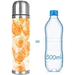Stainless Steel Leather Vacuum Insulated Mug Bubbles Thermos Water Bottle for Hot and Cold Drinks Kids Adults 16 Oz