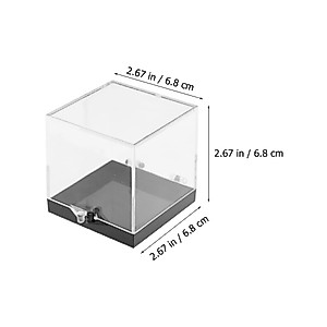 NOLITOY Home Decor 8pcs Natural Rough Mineral Specimen Display Case Holder Square Transparent Plastic Box Sample Display Box Jewelry Storage Container for Home Plastic Storage Bins