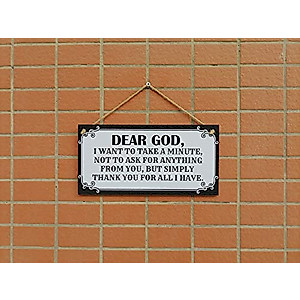 CARISPIBET Dear God house decorative sign faith religion belief gratitude home ornament living room gift 6" x 12"