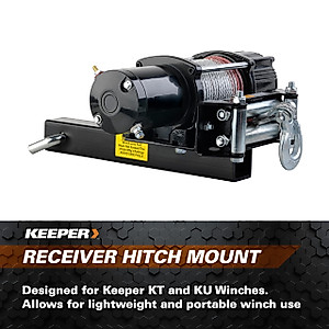 KEEPER 14131 Portable 2" Receiver Hitch Winch Mount
