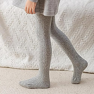 vanberfia Baby Toddler Girls Cable Knit Cotton Tights Pantyhose Leggings Stocking Pants (CG185, 4-6T)