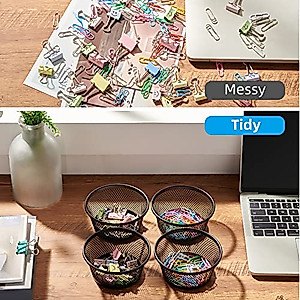 Paper Clip Holder, Paperclip Holders for Desk, Paper Clip Holder for Desk, 4 Pack Paperclip Holder, Magnetic Paper Clip Holder for Desk, Paper Clip Dispenser, Paper Clip Organizer Office (Black)