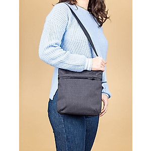 HAIKU Women's Small Revel Eco-Friendly RFID Blocking Crossbody Travel Bag, Black in Bloom