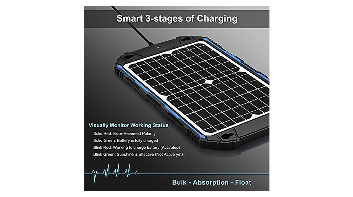 Waterproof 12V Solar Battery Charger - Efficient Power Solution