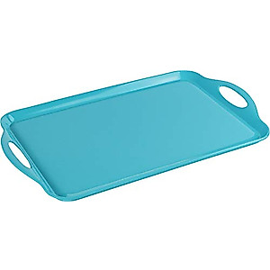 Calypso Basics Rectangular and Tidbit Serving Tray Set, Turquoise