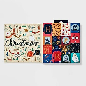 Harry Potter Countdown to Christmas Advent Calendar Set - Bundle with 15 Pairs of Harry Potter Socks for Women Size 4-10 | Harry Potter Gift Box Set