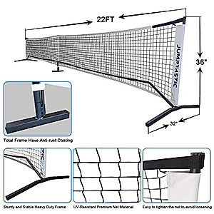 Carbon Fiber Pickleball Set with Net, Pickleball Set Include 4 Carbon Fiber Paddles, 22ft UV-Resistant PE Pickleball Net and Anti-Rust Frame, 6 Pickleballs, 2 Portable Carry Bags, 2 Cooling Towels