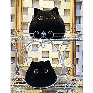 UEncounter Black Cat Stuffed Animal Plush Toy Creative Cat Shape Soft Pillow Toys Gifts Cute Dolls for Girlfriend Kids Baby Girls, 55cm/21.7in