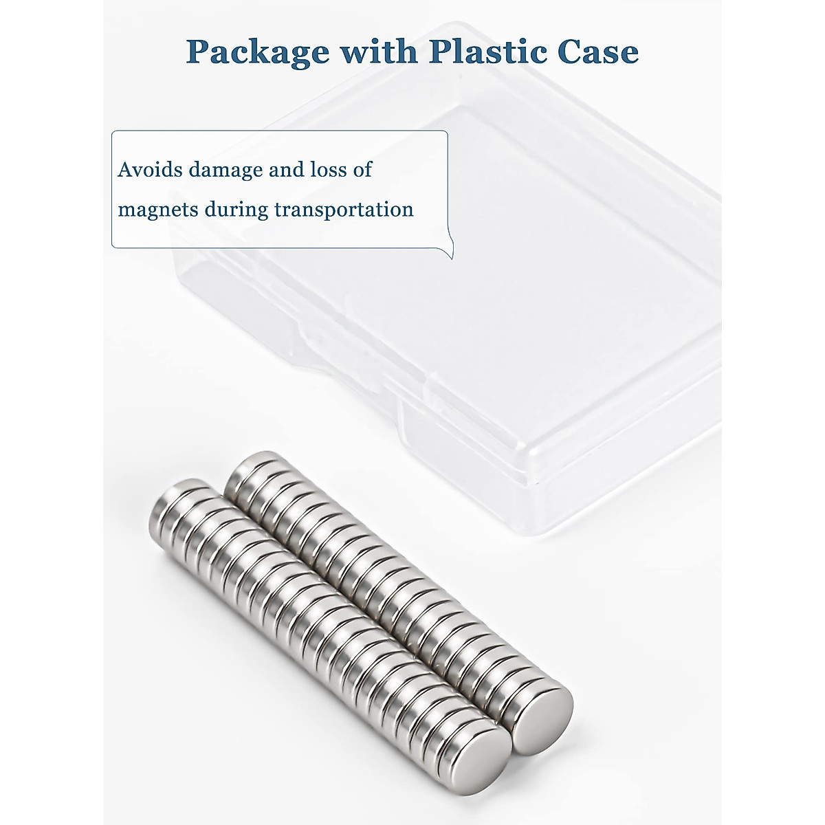 SMARTAKE 45 Pcs Refrigerator Magnets, Small Round Fridge Magnets, Multi-Use Premium Neodymium Office Magnets for Fridge, Whiteboard, Billboard in Home, Kitchen, Office and School (Silver)