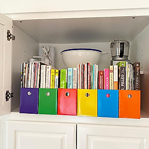 Evelots Magazine File Holder-Organizer-Full 4 Inch Wide-6 Colors-W/Labels-Set/6