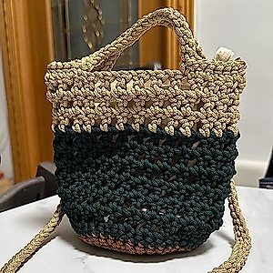 Light Blue Braided Cotton Cord Crochet Bag Yarn Hollow Knitted Crochet Yarns Round Rope Yarns 100g