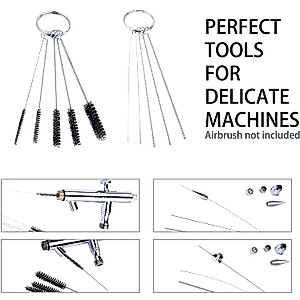 ABEST 3 Set Airbrush Spray Cleaning Repair Tool Kit Stainless steel Needle Brush Set